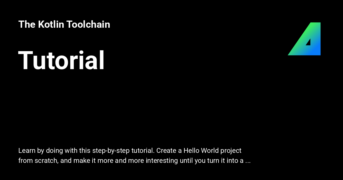 Tutorial - The Kotlin Toolchain